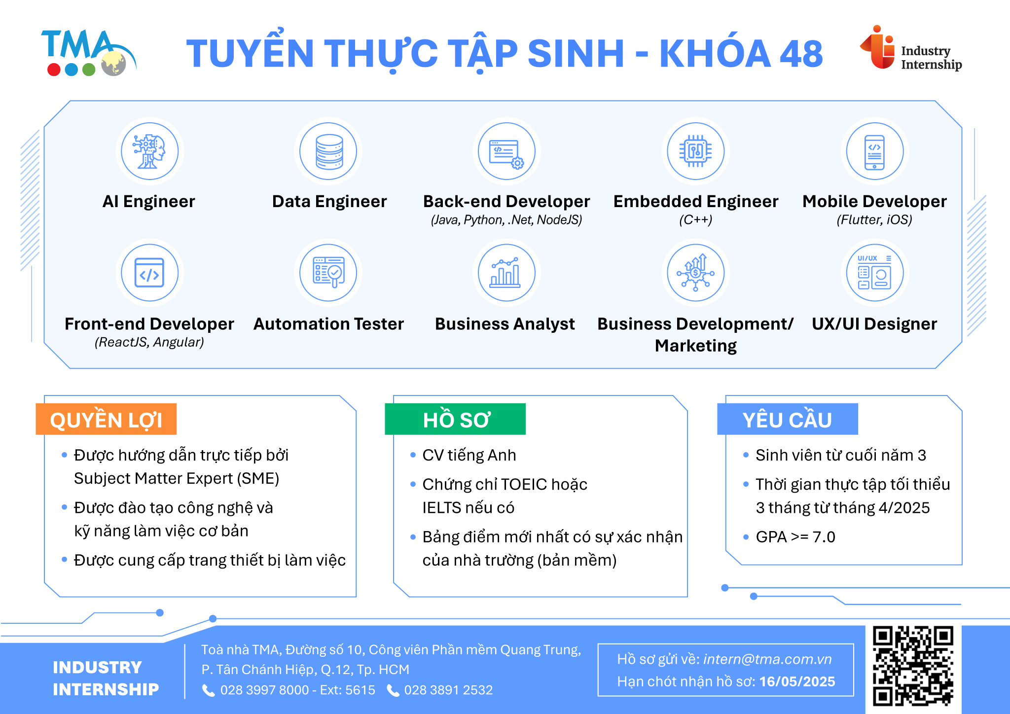 THÔNG BÁO CHƯƠNG TRÌNH TUYỂN SINH VIÊN THỰC TẬP KHÓA 48 – CÔNG TY TMA SOLUTIONS | Khoa Vật lý ...